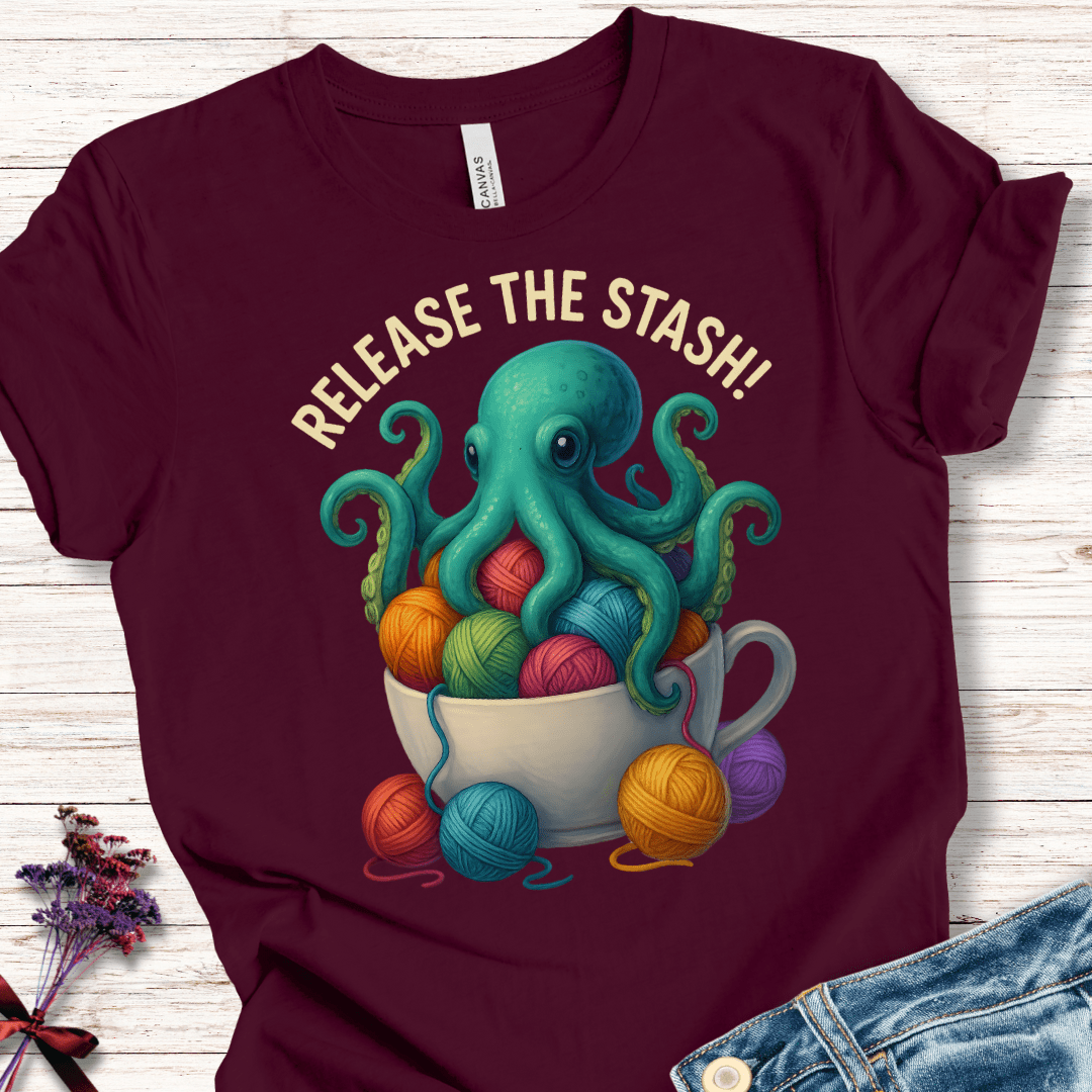 Release the Stash Kraken T Shirt – Rhapsodye Yarns